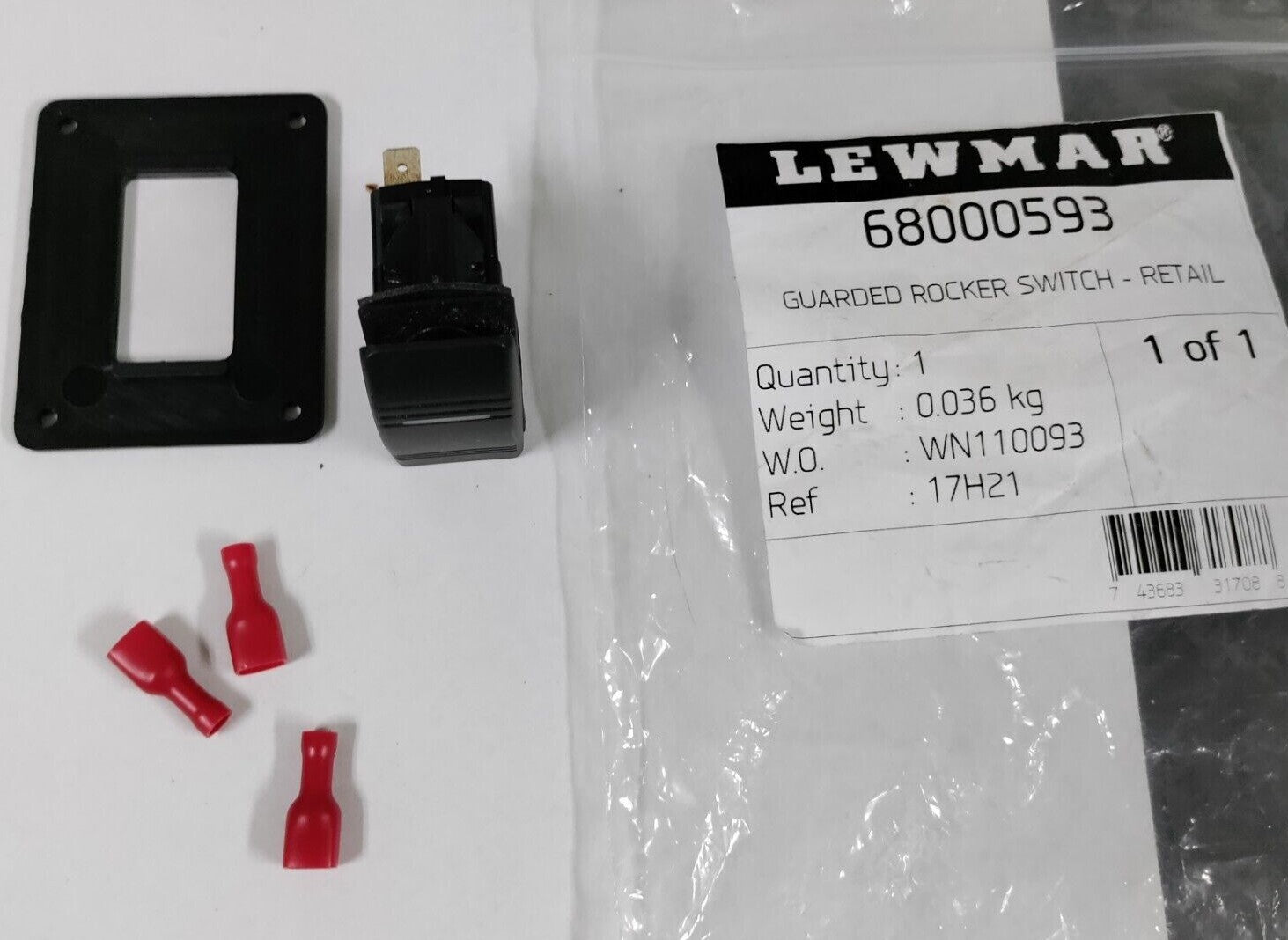 LEWMAR 68000593 GUARDED ROCKER SWITCH / WINDLASS, NEW AS SHOWN IN PIC'