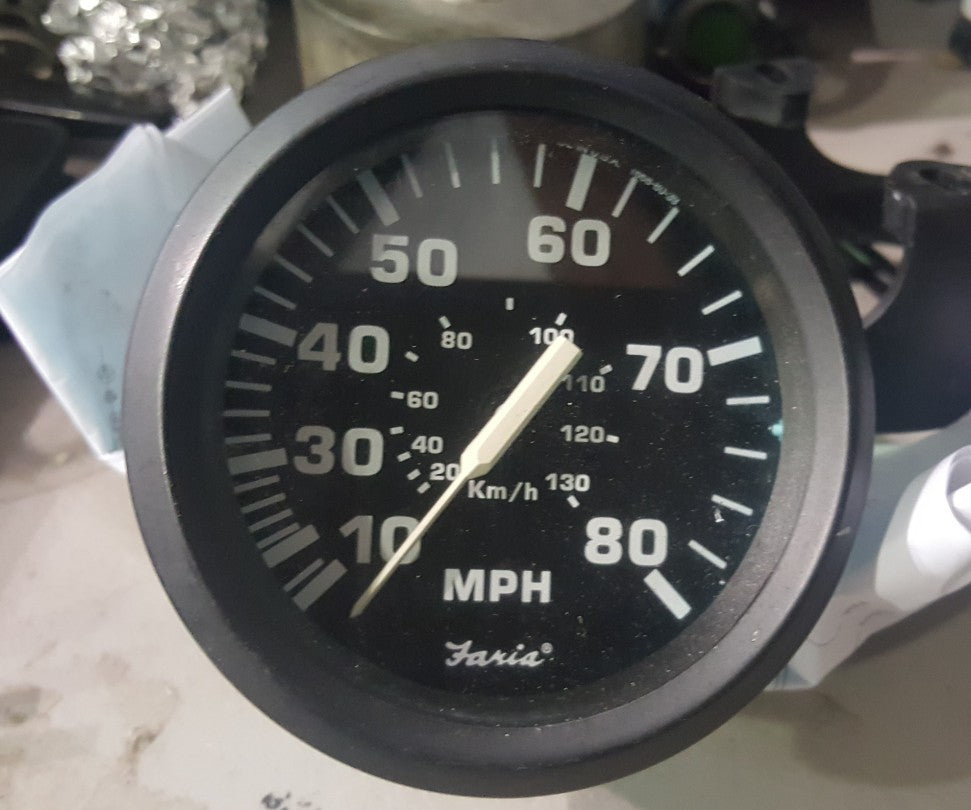 Faria Boat Speedometer Gauge SE9460J | Euro Black Series 3 1/4 Inch