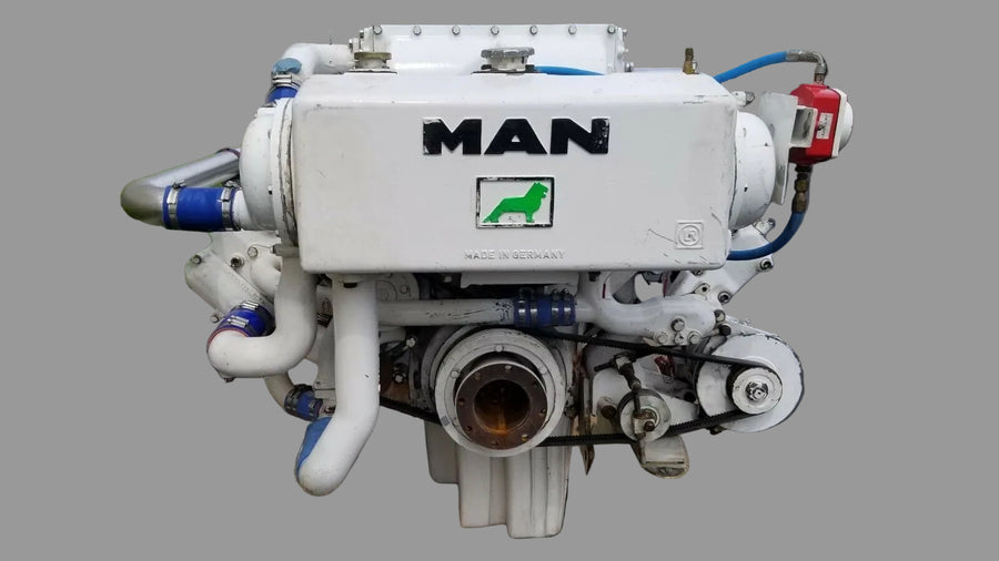 MAN D2842 LE, DIESEL MARINE ENGINE, V-12 760 HP, BOBTAIL, 1354.6 HOURS