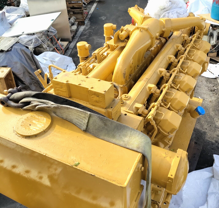 CAT Caterpillar 3512-DITA -900HP - DIESEL MARINE ENGINE - RUNNING TAKE