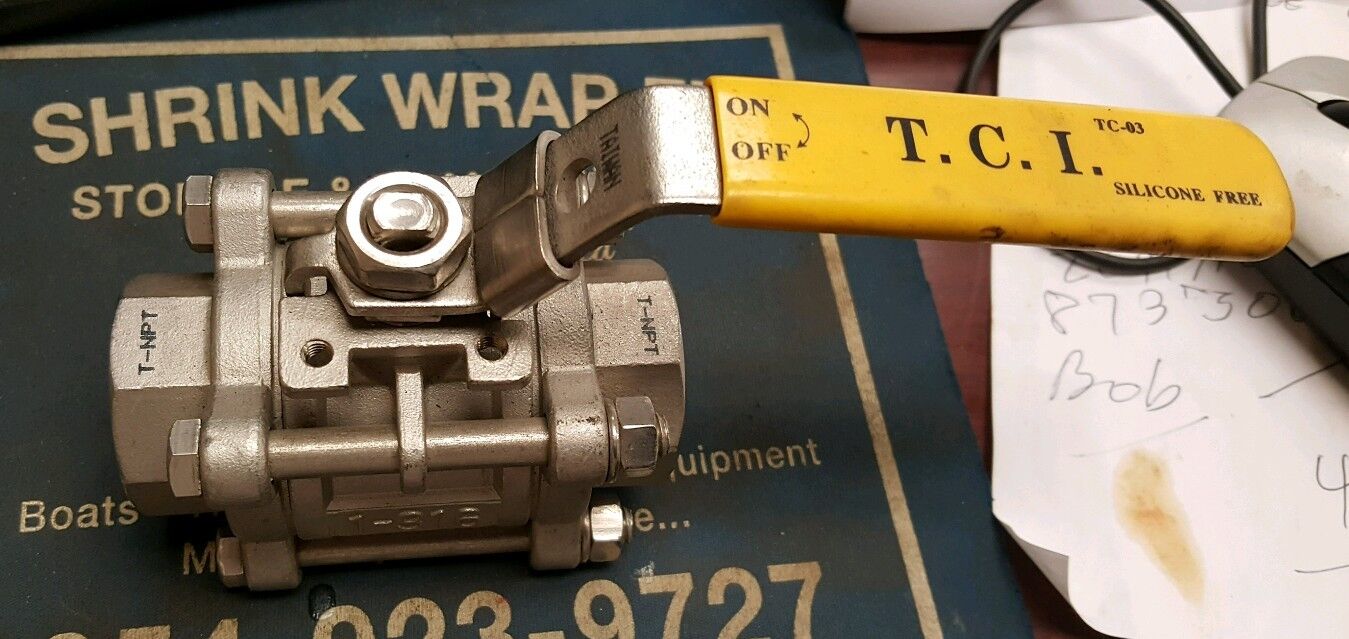 157270 New-No Box, TCI TC-03T 3/4 Ball Valve, 3/4" NPT, SS-316