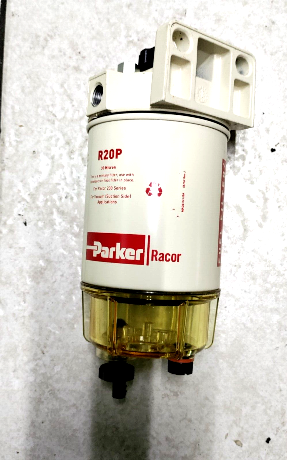 RACOR 200 SERIES 30GPH LOW FLOW DIESEL FUEL FILTER / WATER SEPERATOR A